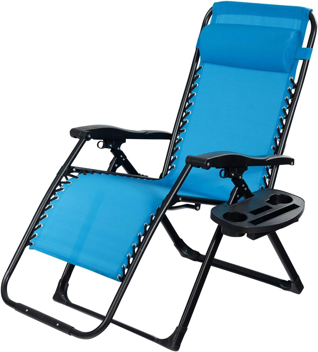 PRZL Zero Gravity Chair, Oversized Outdoor Lounge Chair with Cup Holder & Detachable Pillow ...