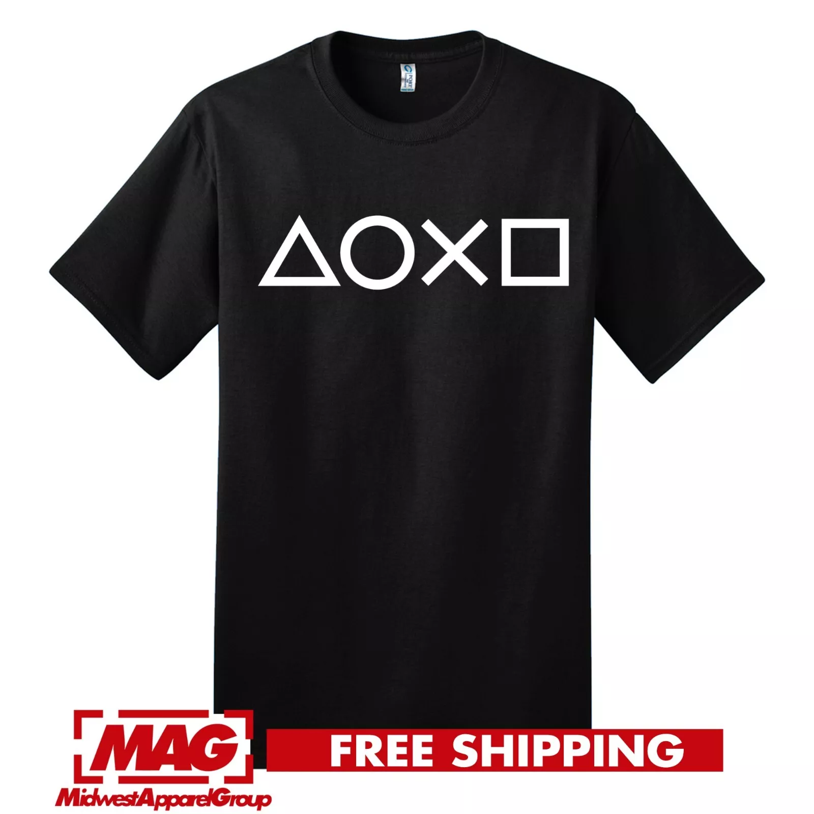 PS CONTROLLER ICONS LOGO BLACK T-SHIRT Playstation Videogame Gaming ...
