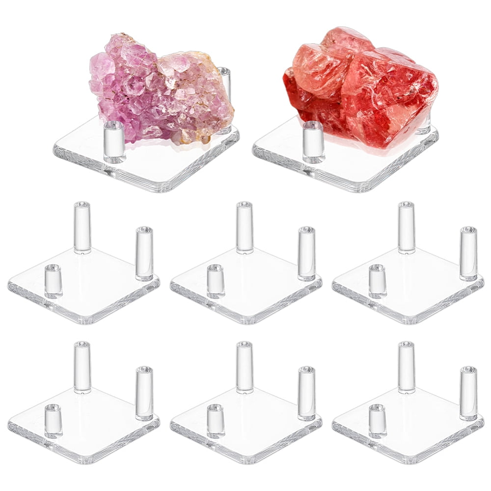 PS Mineral Specimen Stands Square Crystal Ball Holder Clear 50x50x26mm ...