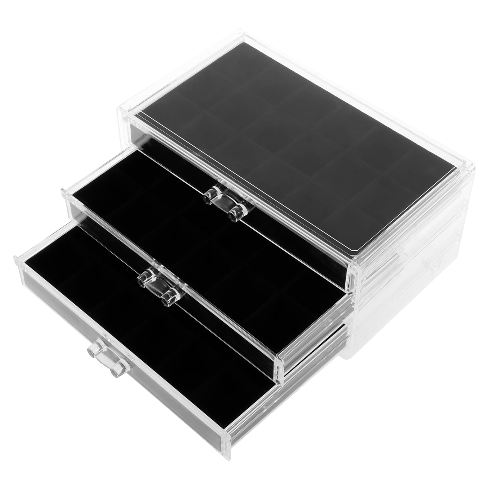 PS Plastic Clear Gemstone Display Case Versatile Compartmental Rock ...