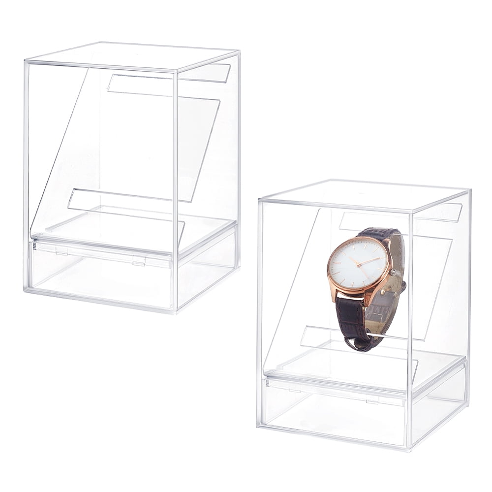 PS Plastic Single Watch Display Cases for Watch Showing Rectangle Clear ...