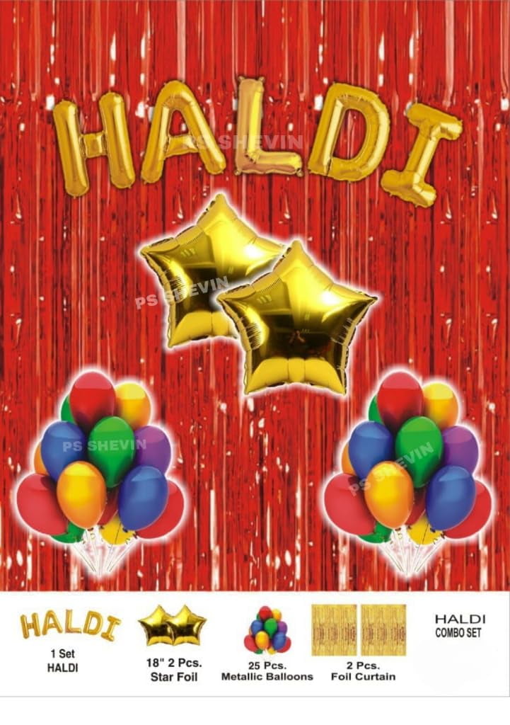 PS SHEVIN Haldi Decoration Balloons Combo Set For Brides And ...