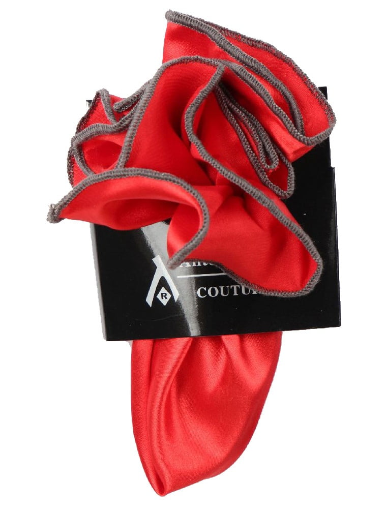 PS-Z-RD-35 - Round Pocket Square Accessory - Red Gray - Walmart.com