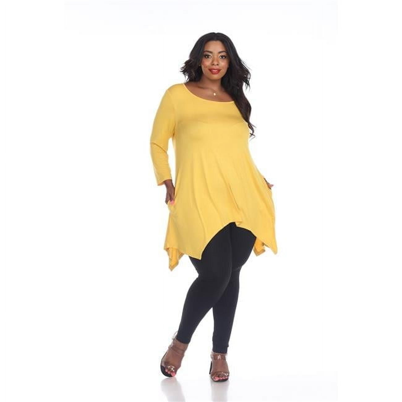 PS1302-09-6XL Plus Size Makayla Tunic & Top, Yellow Mustard - 6XL ...