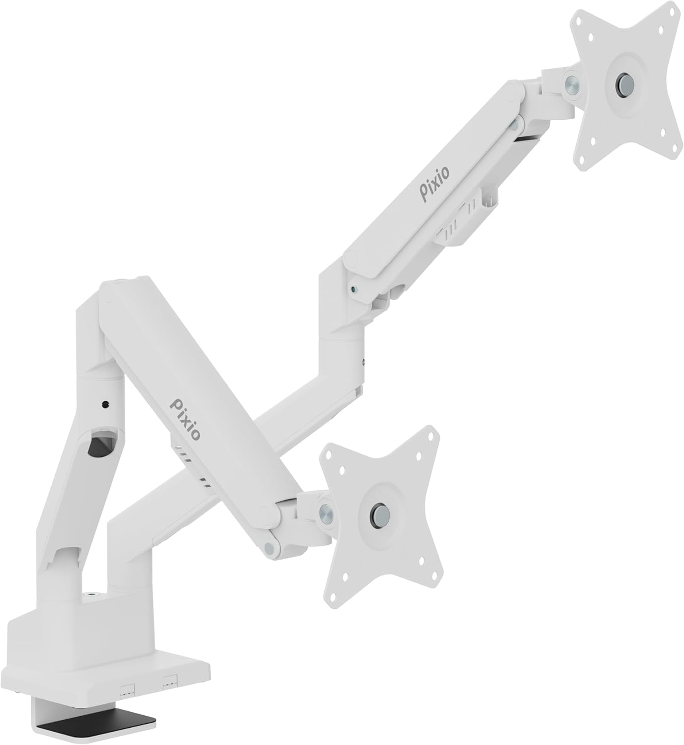 PS1D Wave White Dual Monitor Arm Stand Desk Mount - Fits up to 32 ...