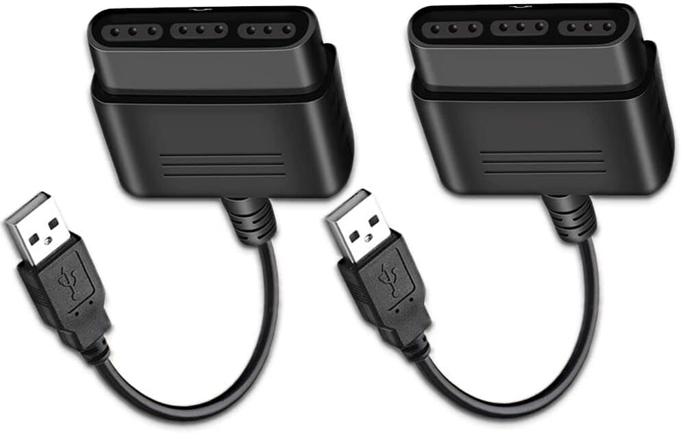 PS2 Controller to USB Adapter Converter, 2 Pack Compatible with PS1/PS2 ...