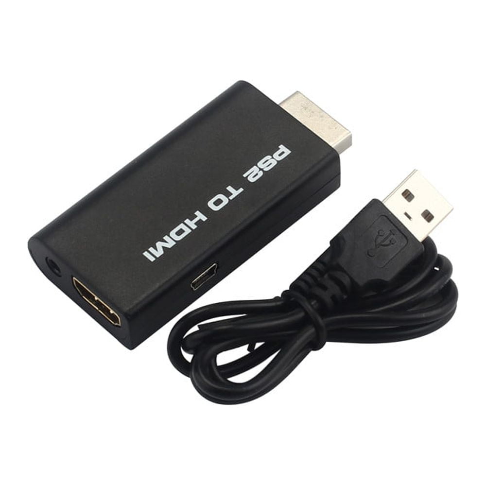 PS2 To HDMI Audio Video Cable Converter Adapter With 3.5mm Audio Output ...