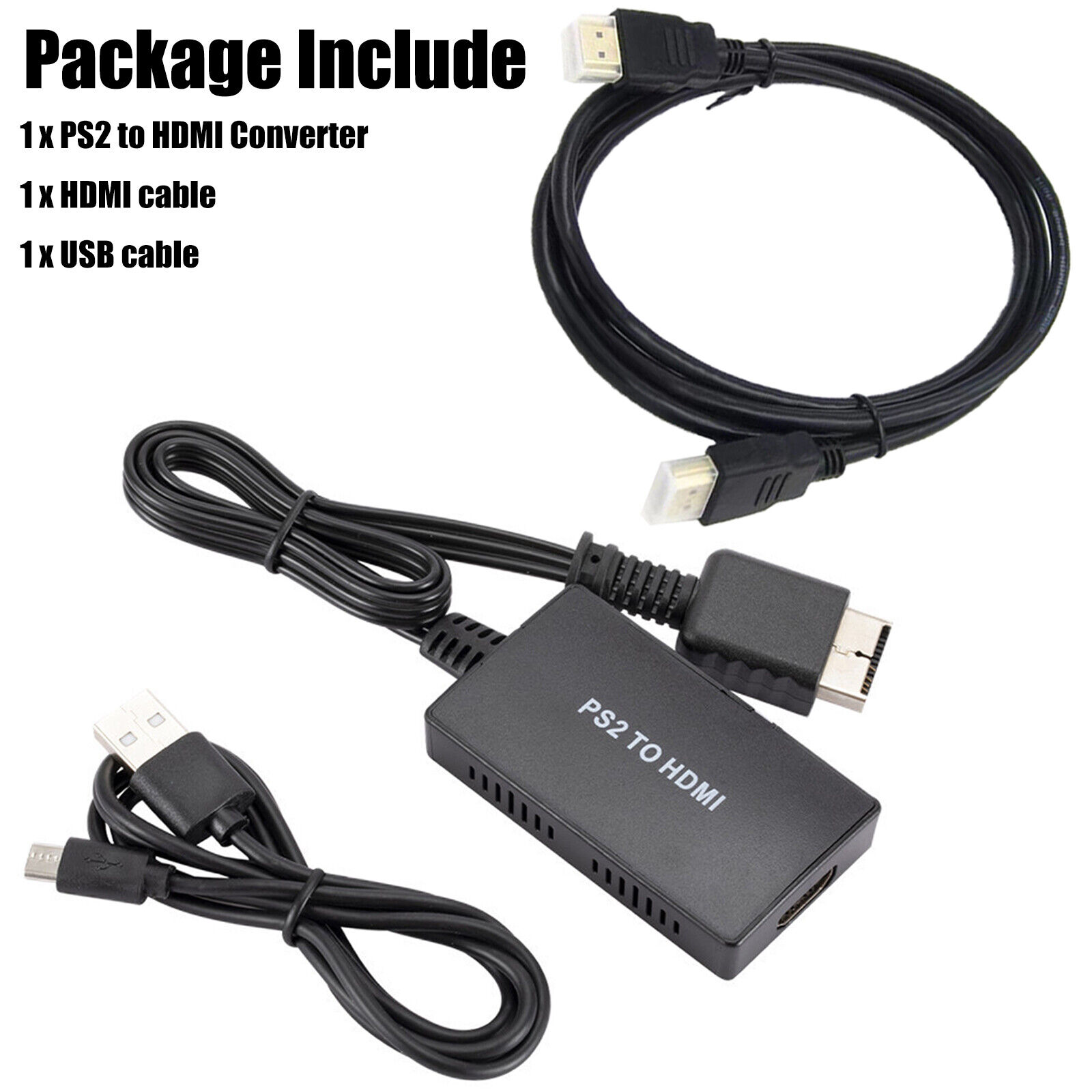 PS2 to HDMI Converter HD Video Adapter for PlayStation 1/2/3 1080P HDTV ...