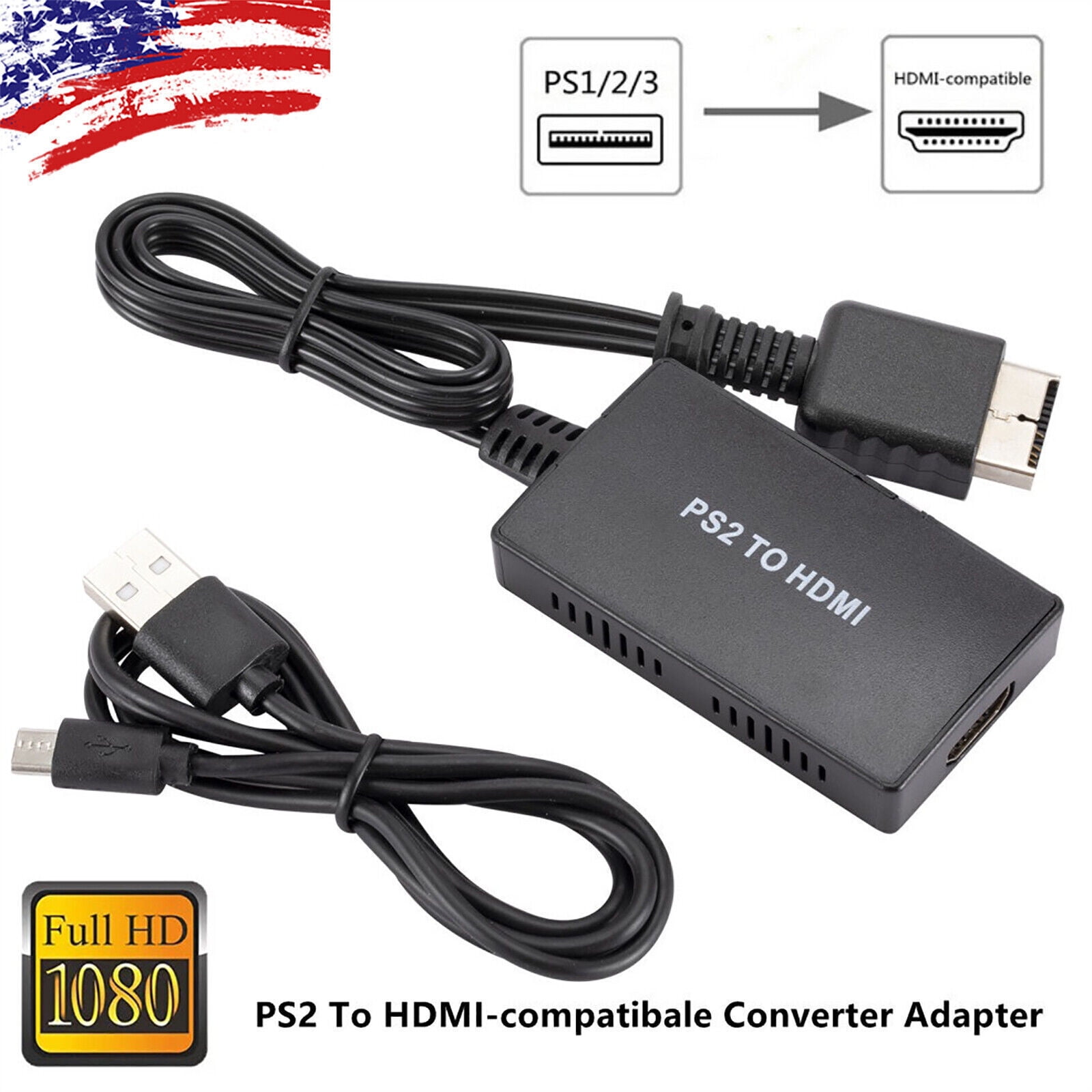 PS2 to HDMI Converter Video Adapter HD for Play Station 1/2/3 1080P ...