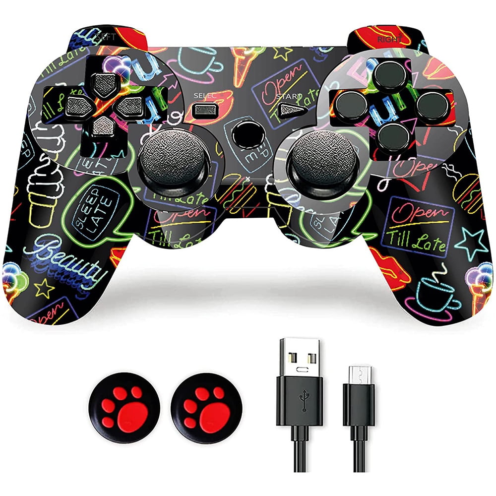PS3 Wireless 2.4G Bluetooth Handle Controller Dual Vibration Motor Long ...
