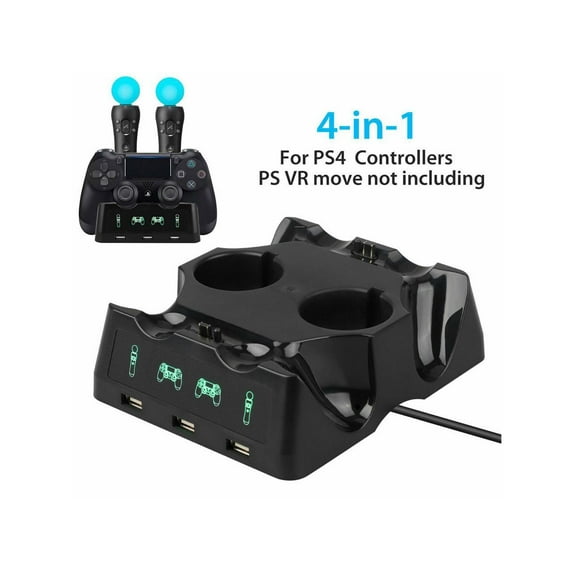 PS4 Controller Charger Station, 4 in 1 PS Motion Move Charging Station ...
