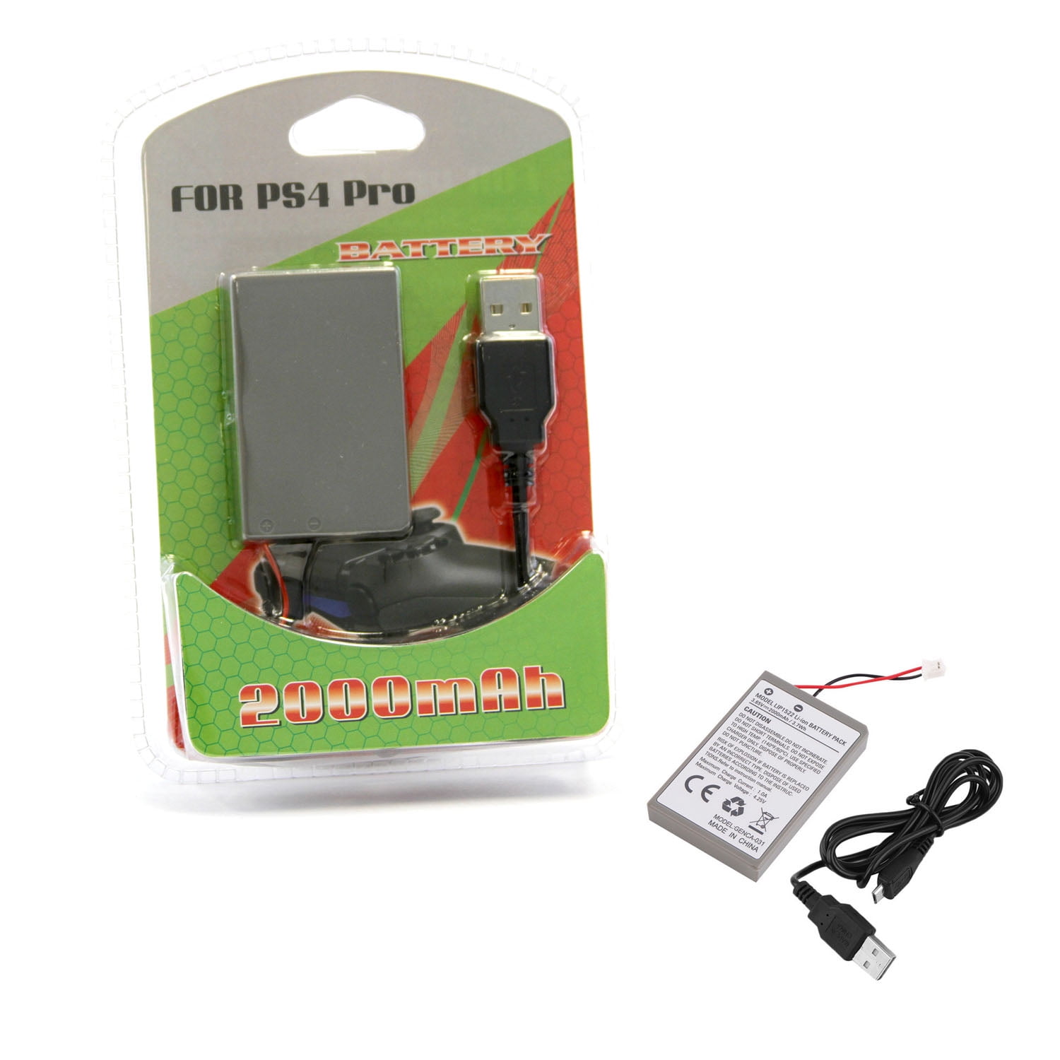 PS4 Pro Internal Battery Pack for Controller & Charge Cable (Hexir ...