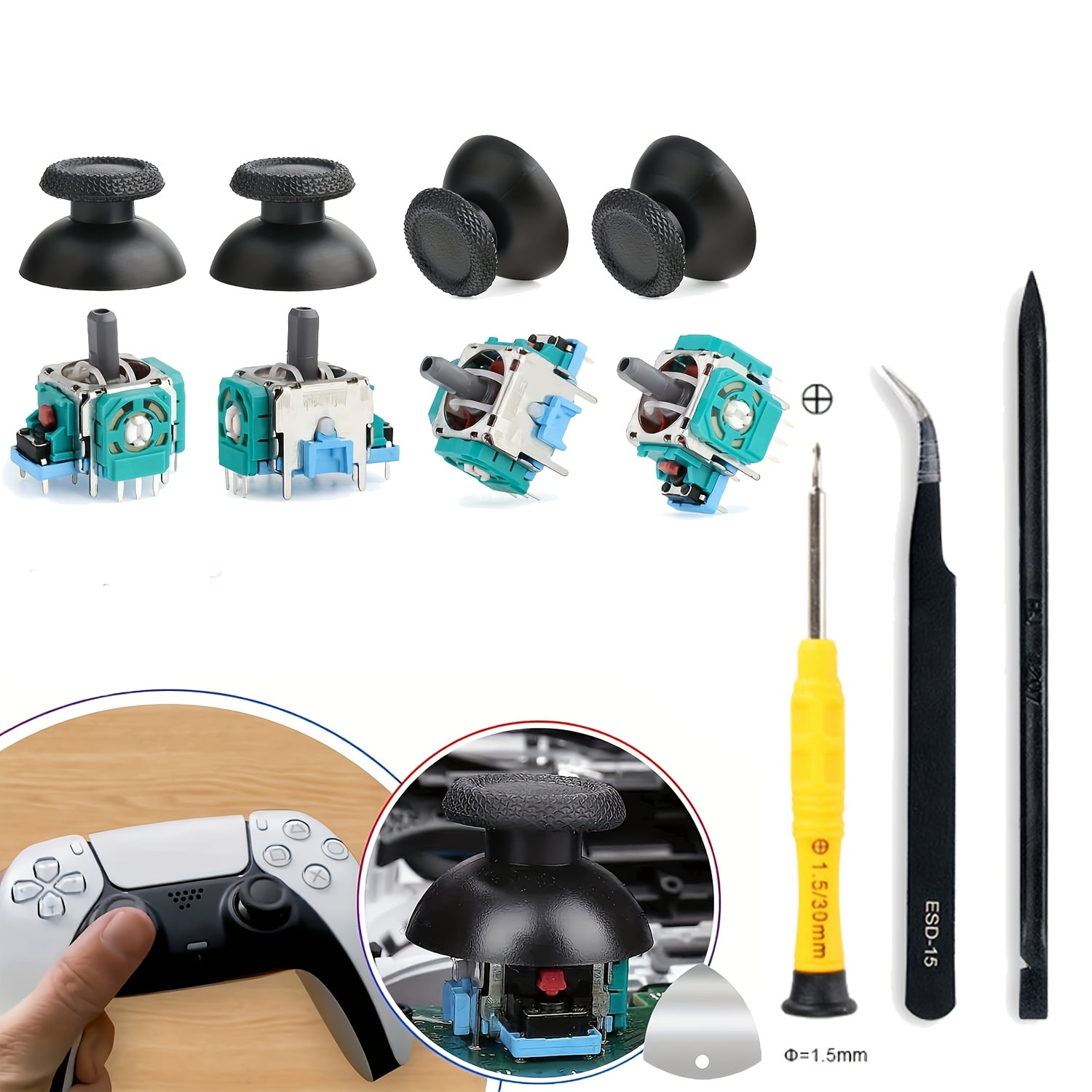 PS5 Analog Stick Replacement,Thumbstick Controller Accessory Part with ...