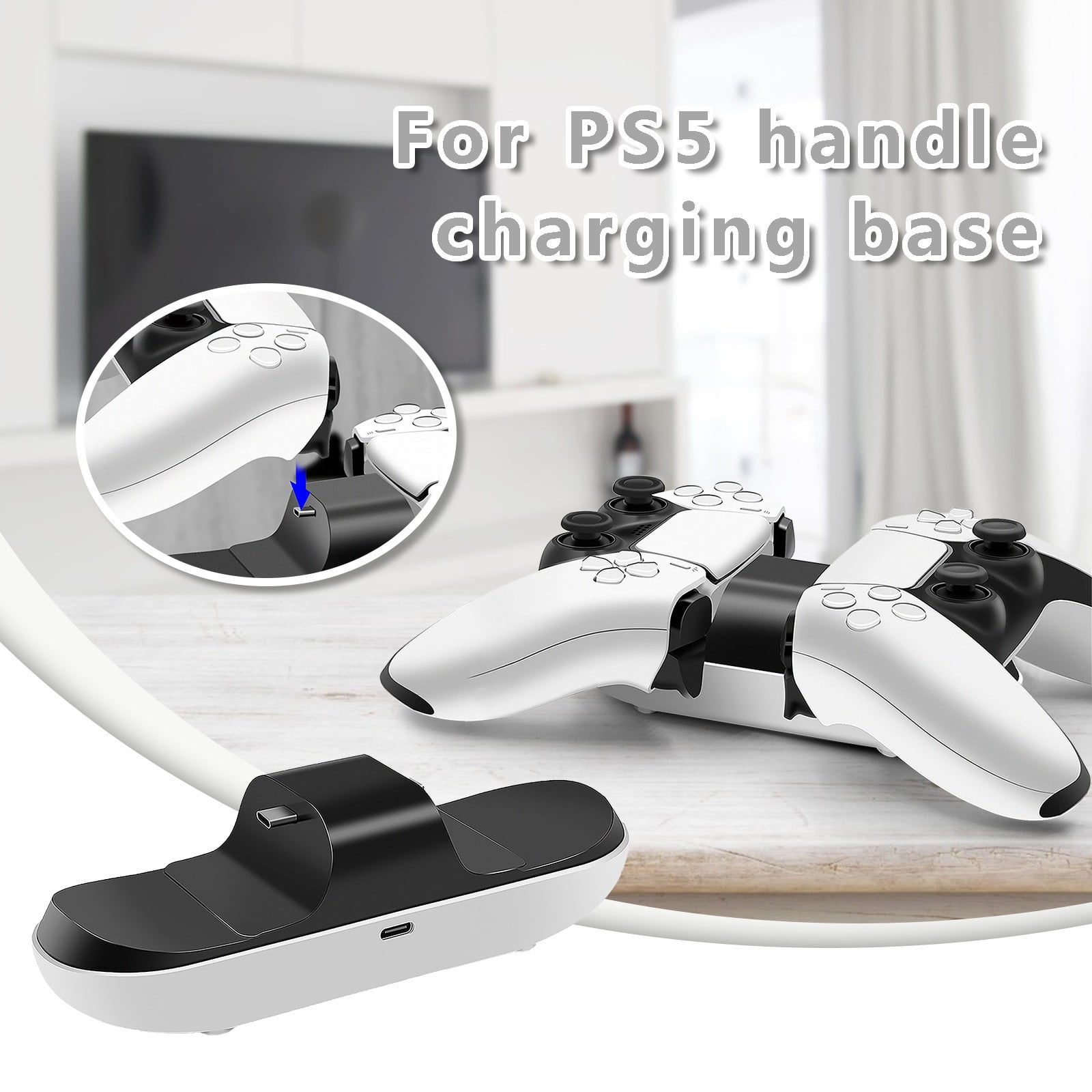 PS5 Controller Charger, Dual Type-C Adapter, Fast Charging, Ergonomic ...