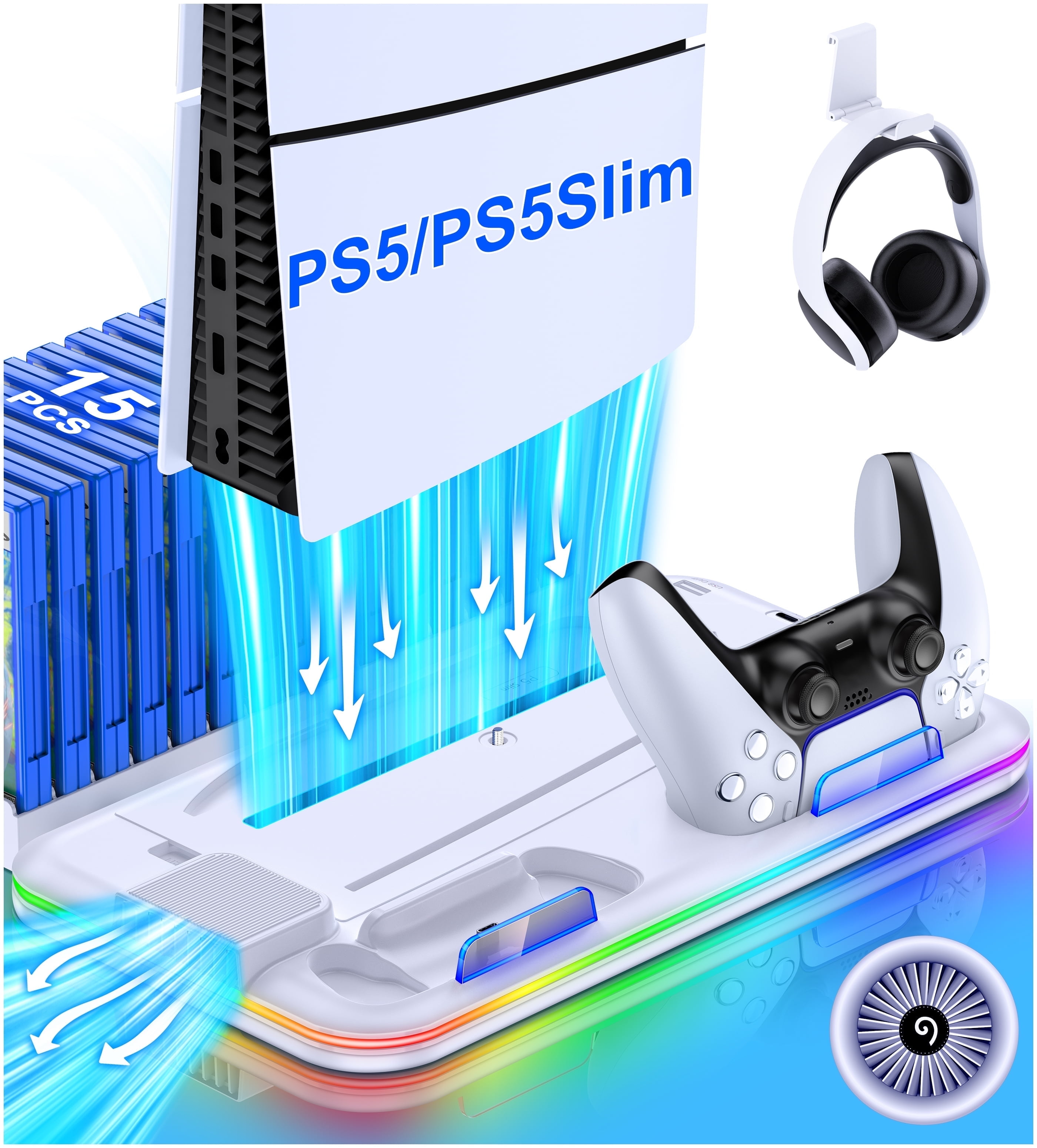 Advanced Cooling PS5 Controller Station with Dual Fast Charging ...