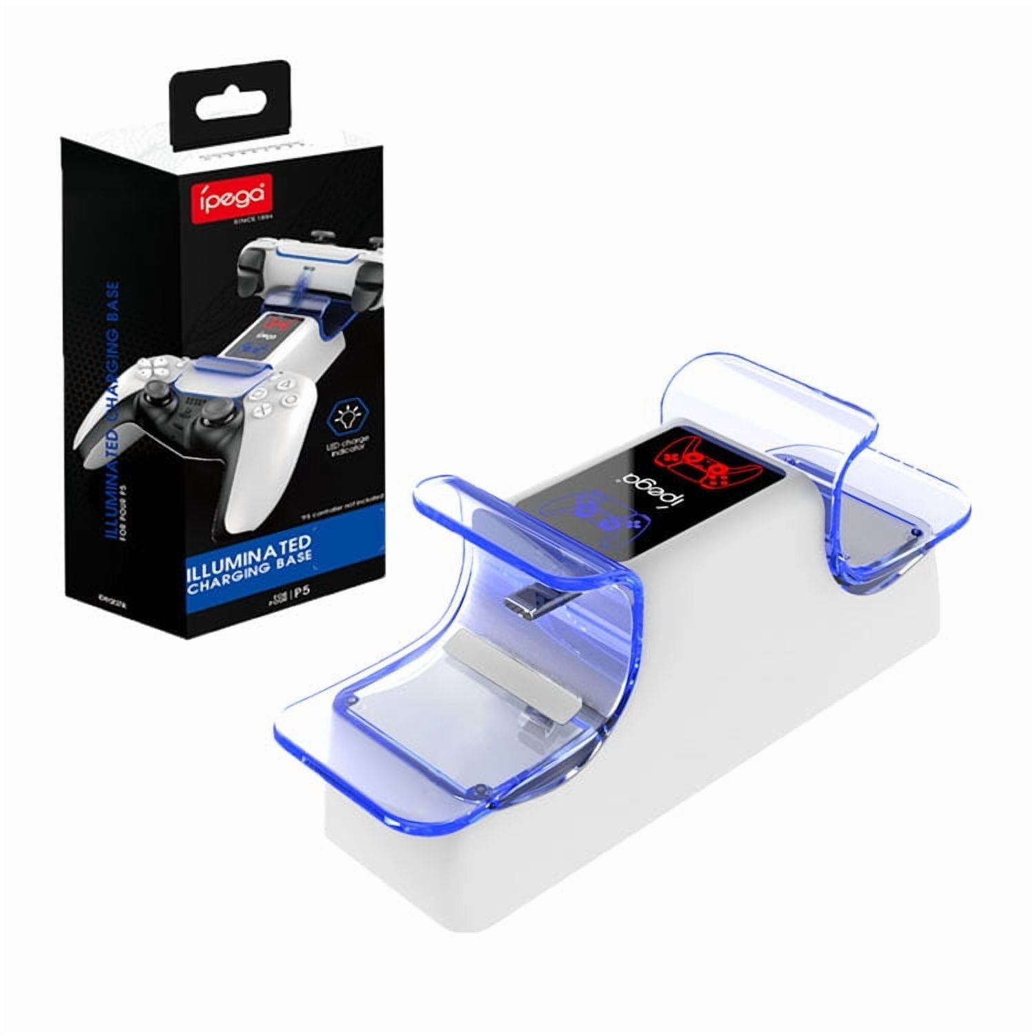PS5 Dual Controller Charging Station with LED Light - Fast Charger ...