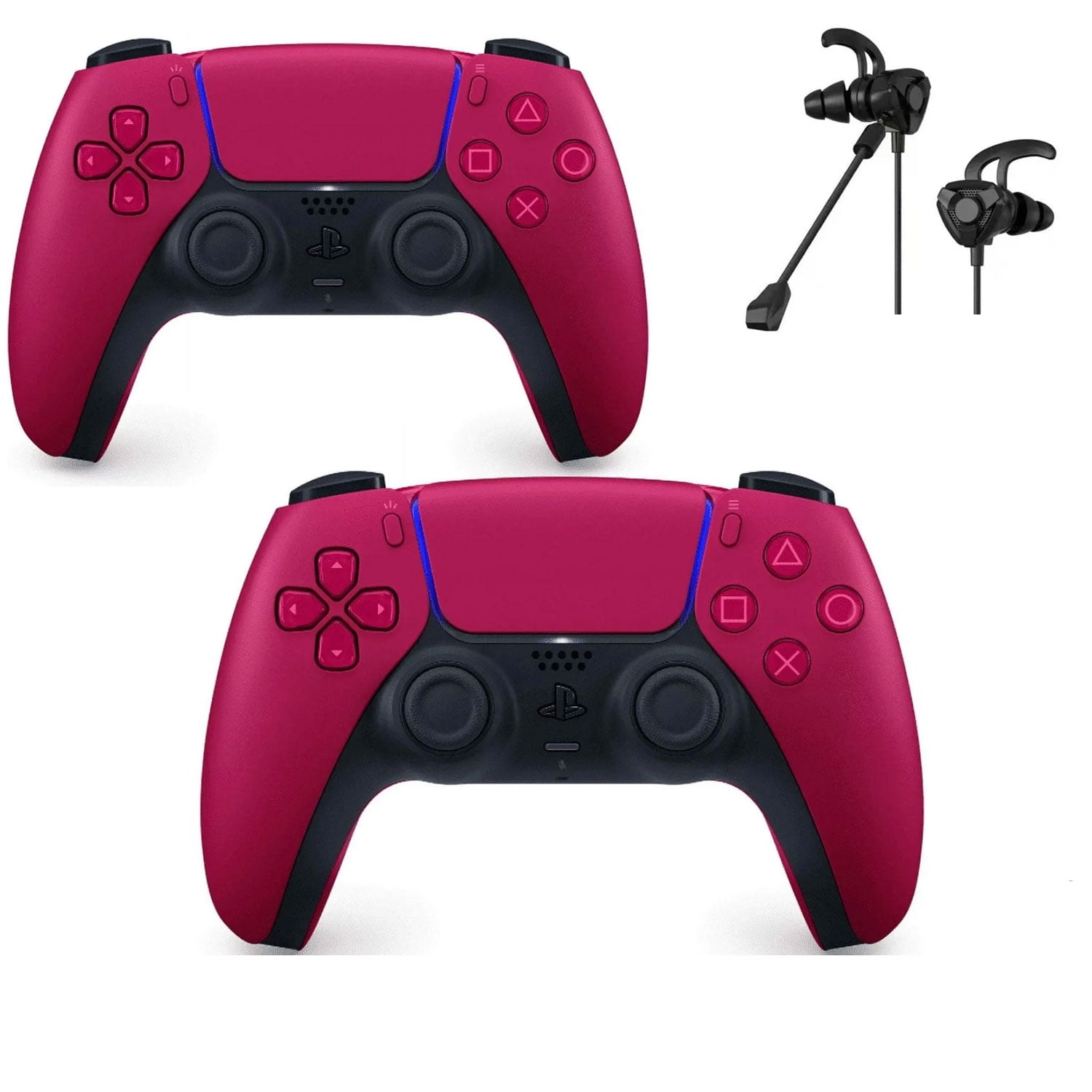 PS5 DualSense Wireless 2 Controller Bundle - Red - With Earbuds Like ...
