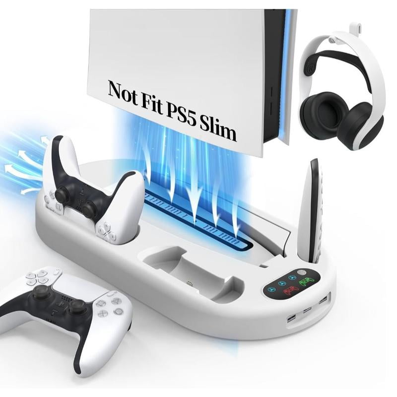 PS5 (NOT SLIM) Vertical Stand Cooling Station with Dual controller ...