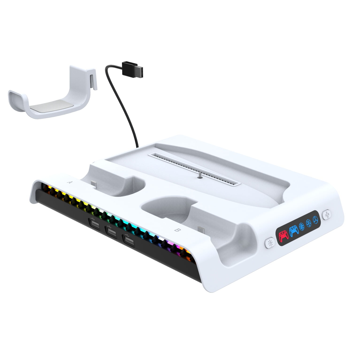 PS5/PS5 Slim Multifunctional RGB Charging Stand - Dual Controller ...