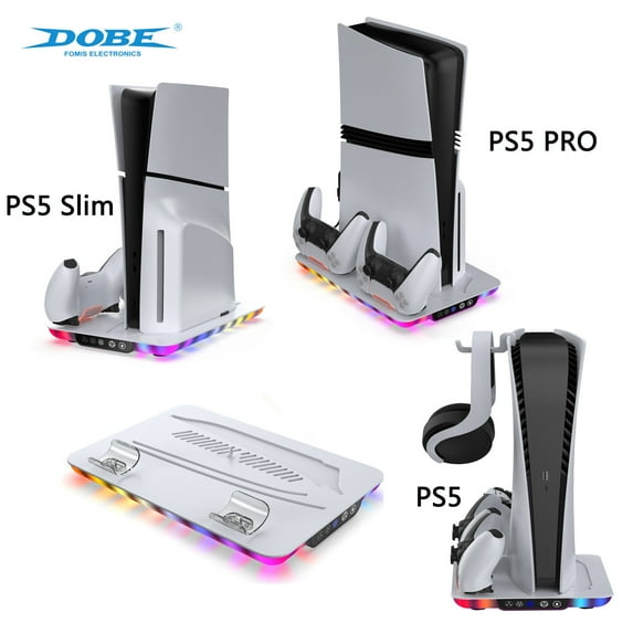 PS5/PS5 Slim/PS5 Pro Multifunctional Cooling Stand - Dual Controller ...