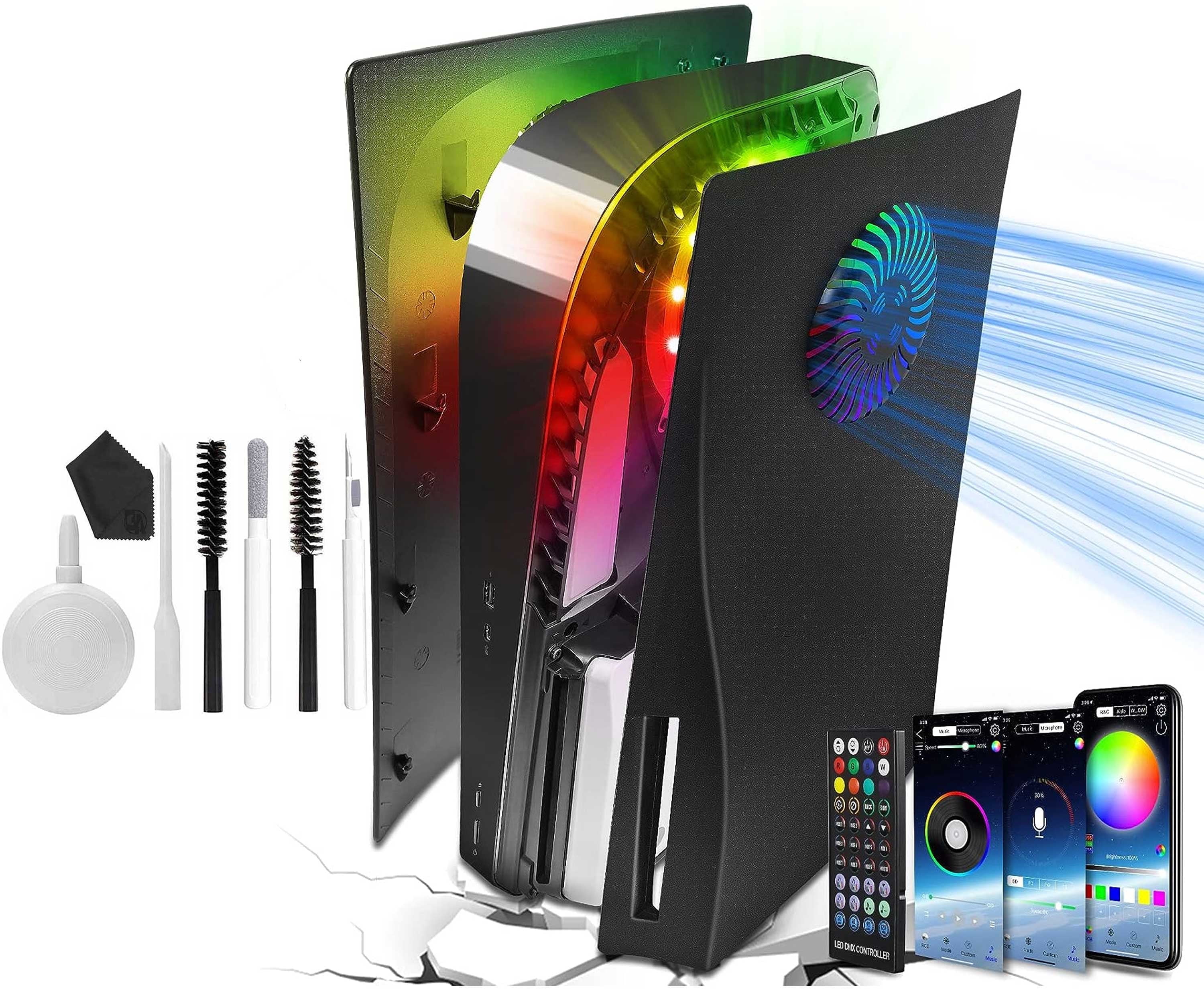 Pre-Owned PS5 Plates Cover Face Plates and RGB LED Light Strip, Console ...