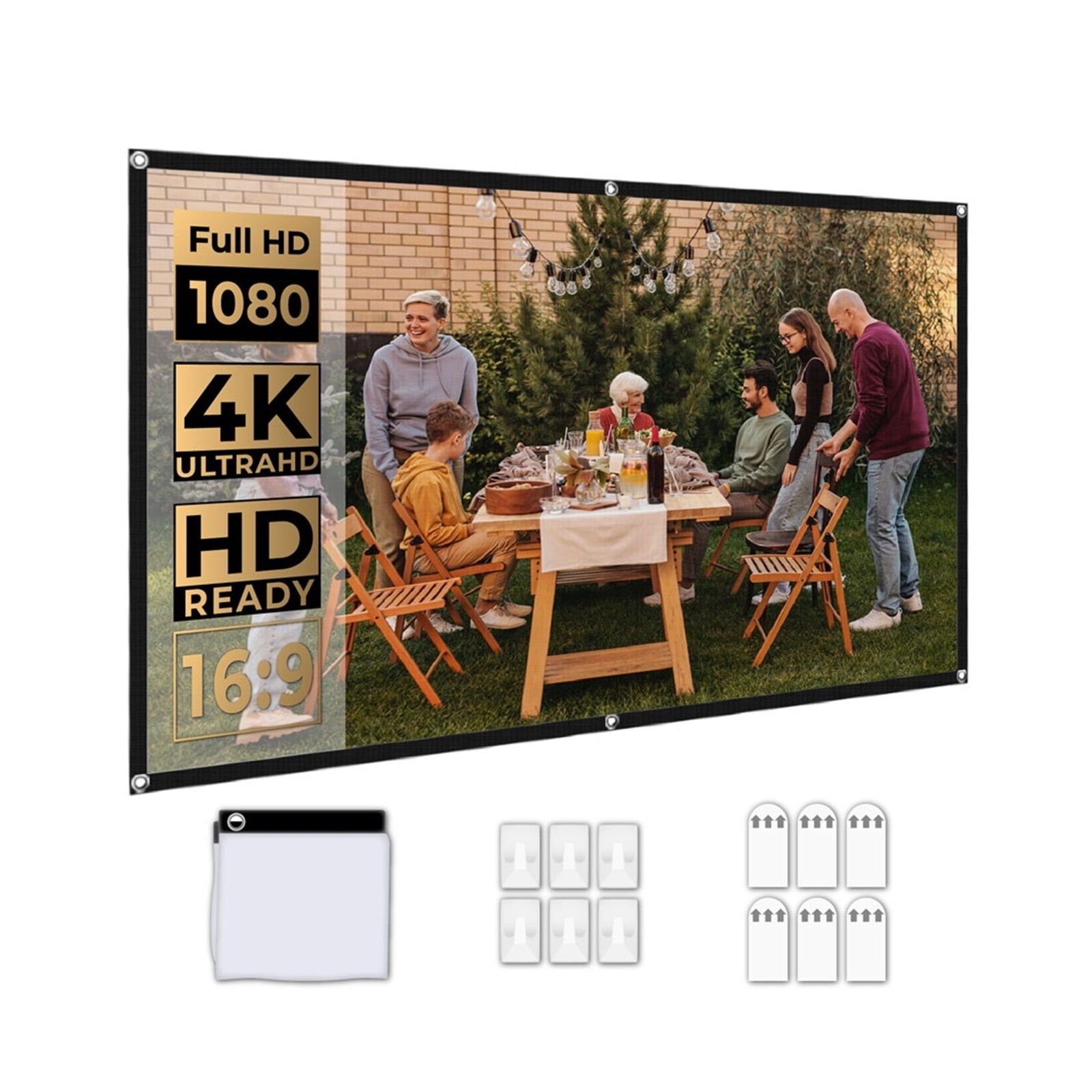 PS5 Portable Projector Screen 100 Inch HD 16:9 High Brightness ...