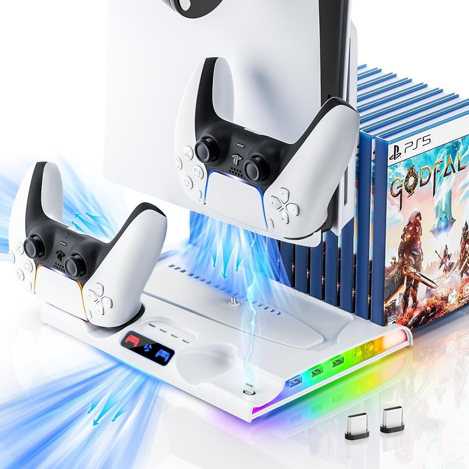 PS5 SLIM Game Console Charger Dock Station ABS Material Compact White ...
