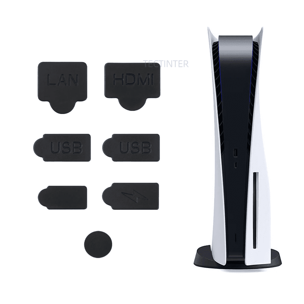 PS5 Silicone Dust Plugs Set,PS5 Pro/Slim USB HDMI Interface Anti-dust ...