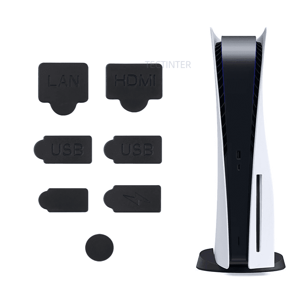 PS5 Silicone Dust Plugs Set,PS5 Pro/Slim USB HDMI Interface Anti-dust ...