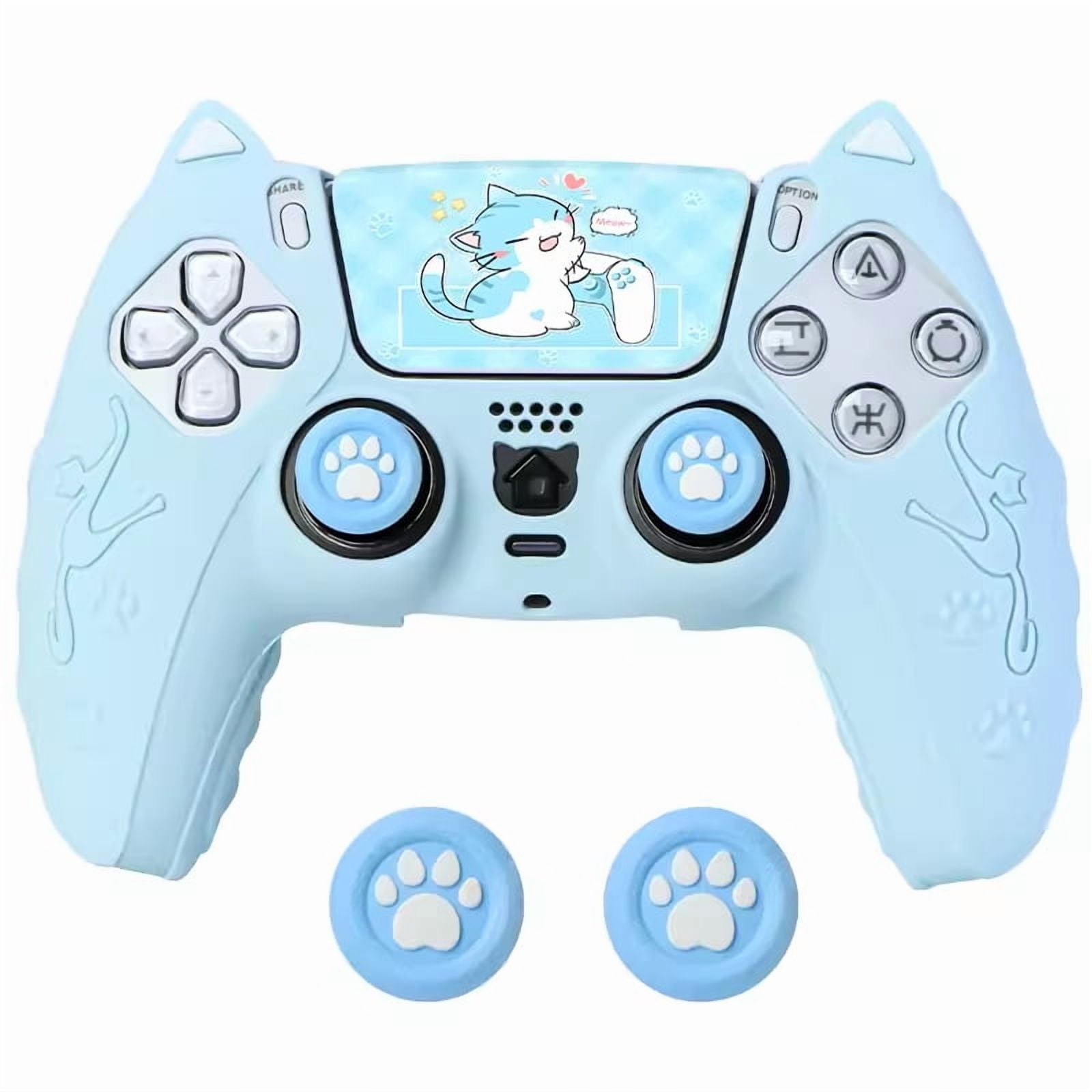 PS5 Silicone Protective Cover, Cute Cat Ear Game Controller Protective ...