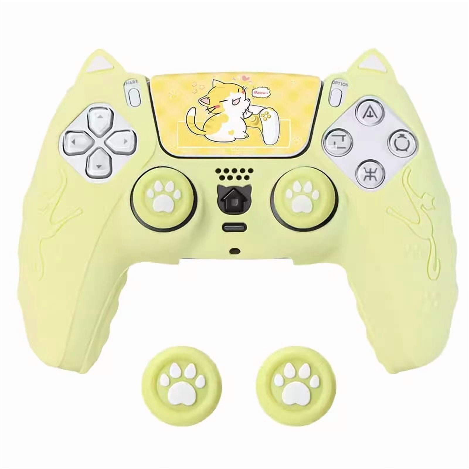 PS5 Silicone Protective Cover, Cute Cat Ear Game Controller Protective ...