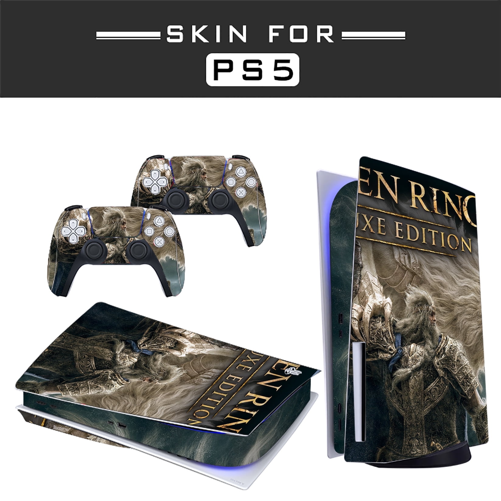 PS5 Skin Sticker for Console(Disk Edition) and Controllers Vinyl Decal Compatible with ...