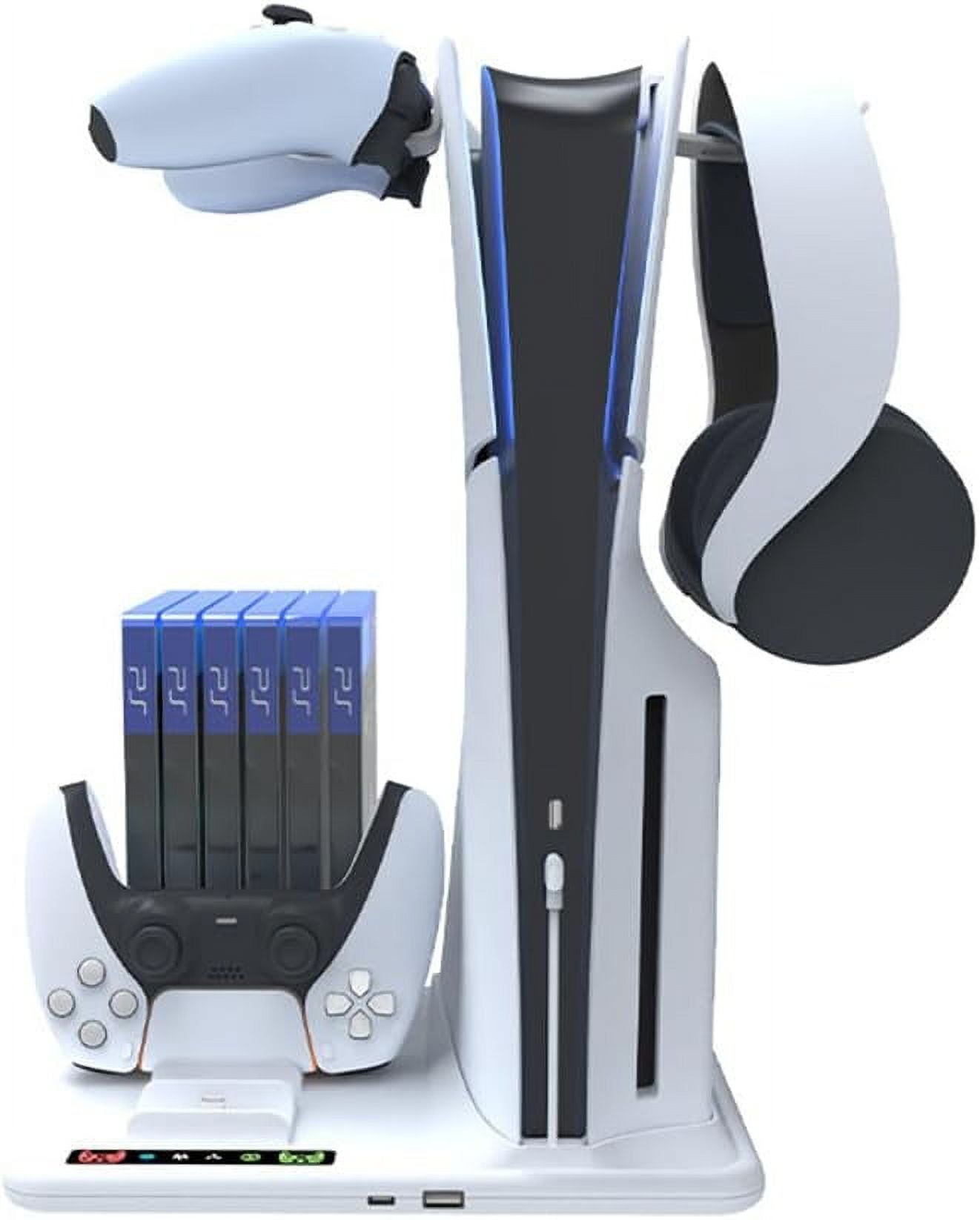 PS5 Slim Cooling Stand Dock with Dual PS5 Controllers Charging Station ...