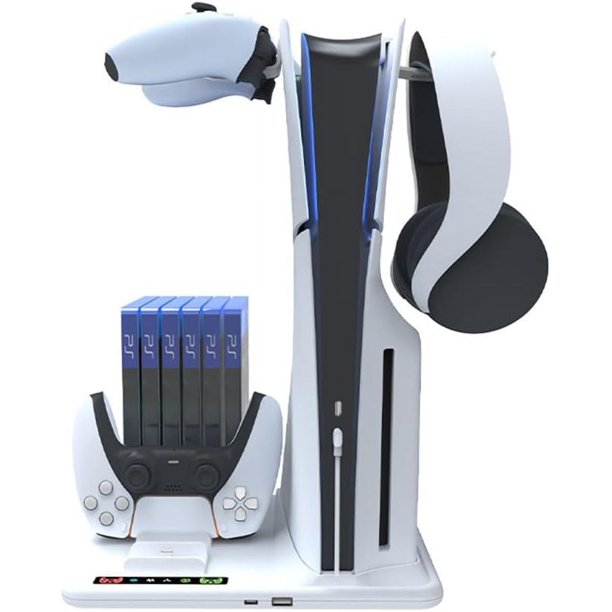 PS5 Slim Cooling Stand Dock with Dual PS5 Controllers Charging Station ...