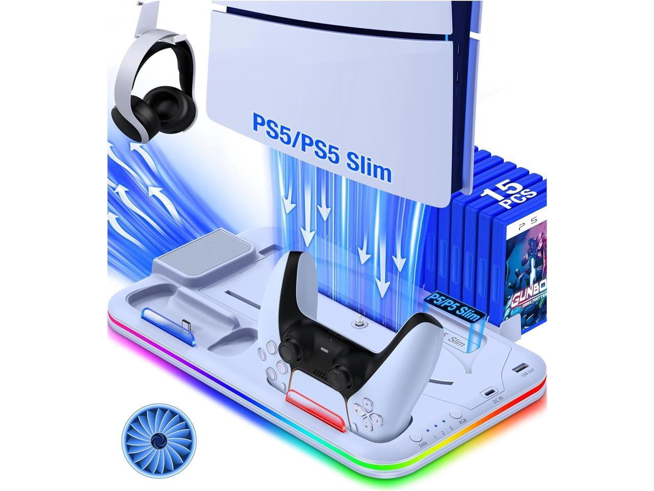 For PS5 Slim Stand Cooling Station for Playsation 5 Slim Console Disc ...