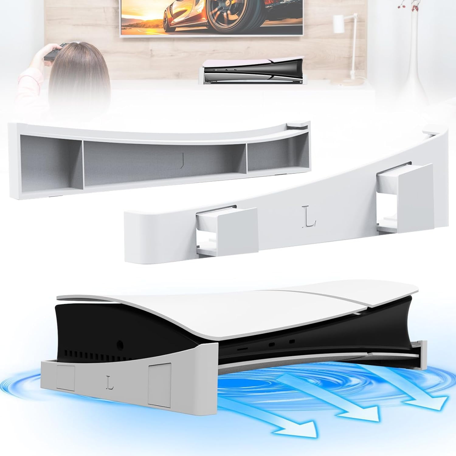 PS5 Slim Stand Horizontal, PS5 Slim Accessories [Minimalist Design ...