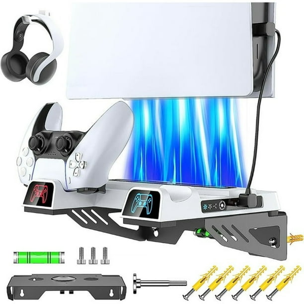 Tokluck PS5 Wall Mount Kit with Cooling Station & Controller Charger ...