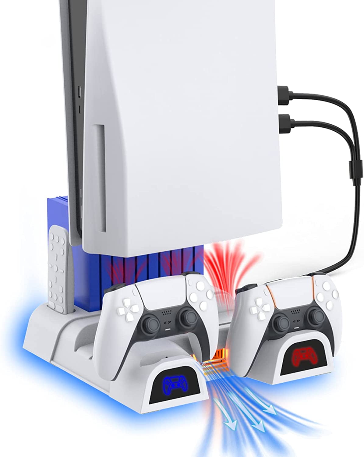 PS5 Stand Cooling Fan with Controller Charging Station for Playstation ...