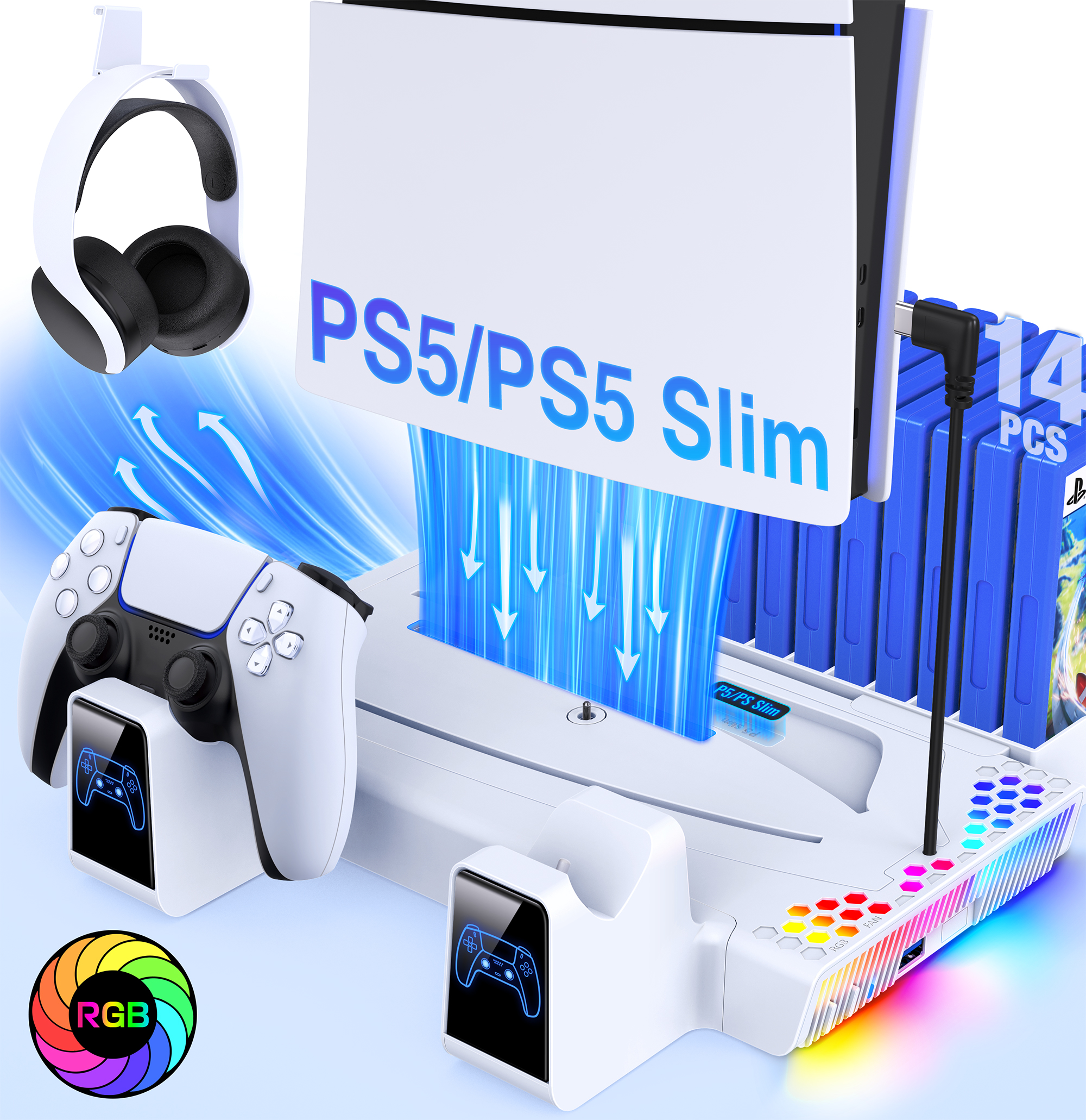 GeekShare Game Cat PS5 Thumb Grips Thumbsticks Cover Set for Playstion 5 ,PS4 Switch Pro ...