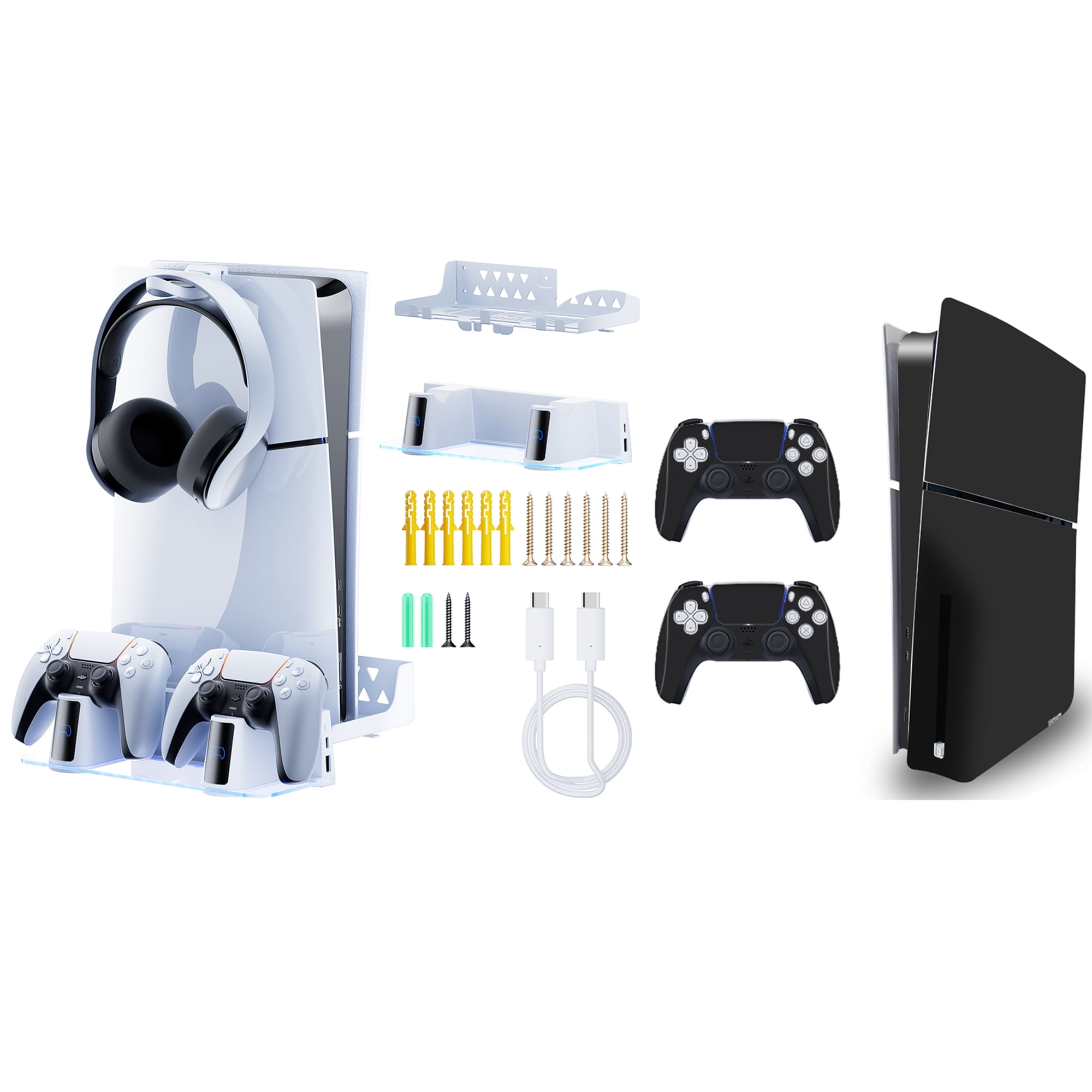 PS5 Wall Mount Kit with Charging Station, Compatible with PS5 Disc ...