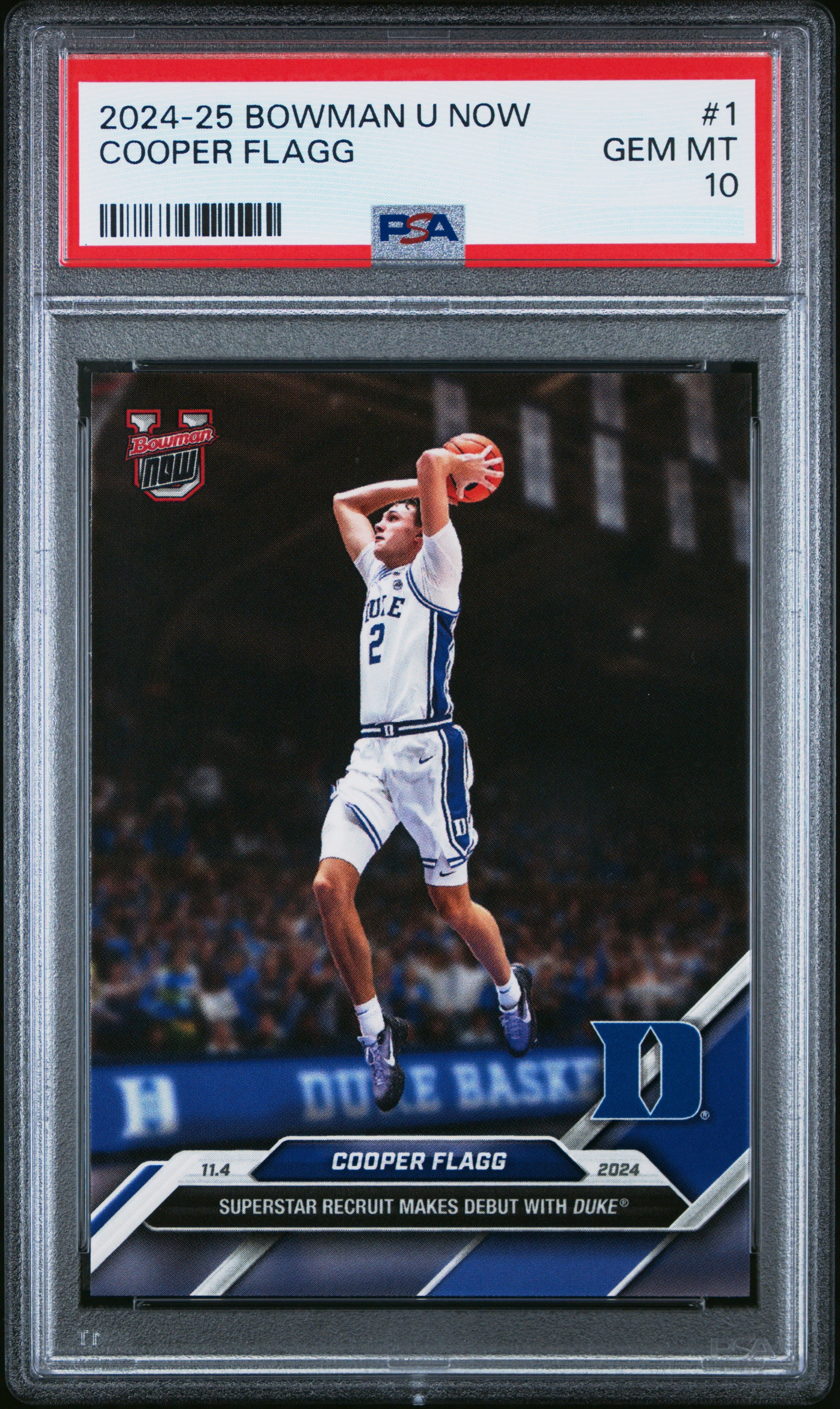 PSA 10 Cooper Flagg 2024 Bowman University Now #1 Duke Blue Devils ...