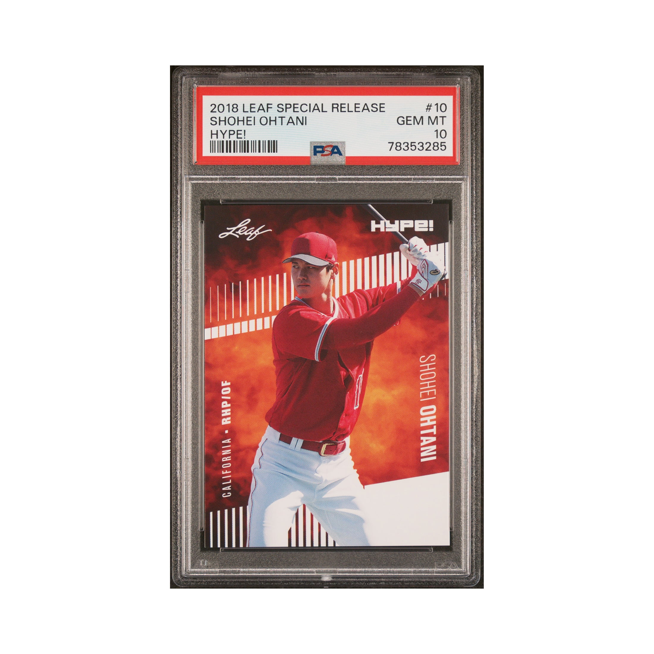 PSA 10 GEM-MT Shohei Ohtani 2018 Leaf Hype #10 Rookie Card Los Angeles ...