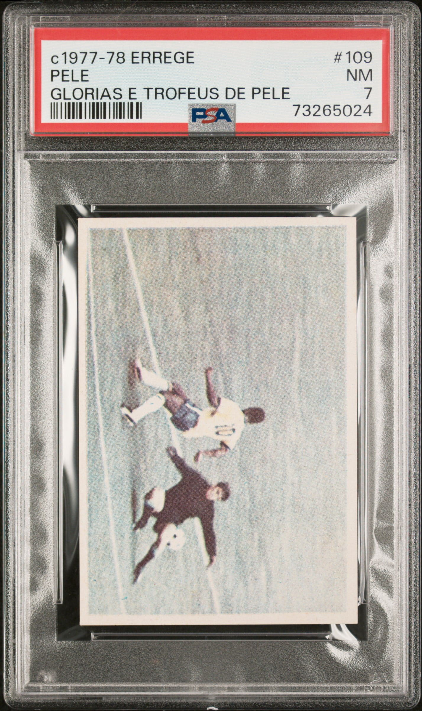 PSA 7 NM Pele 1977 Errege #109 Rare Trading Card Glorias e Trofeus de ...