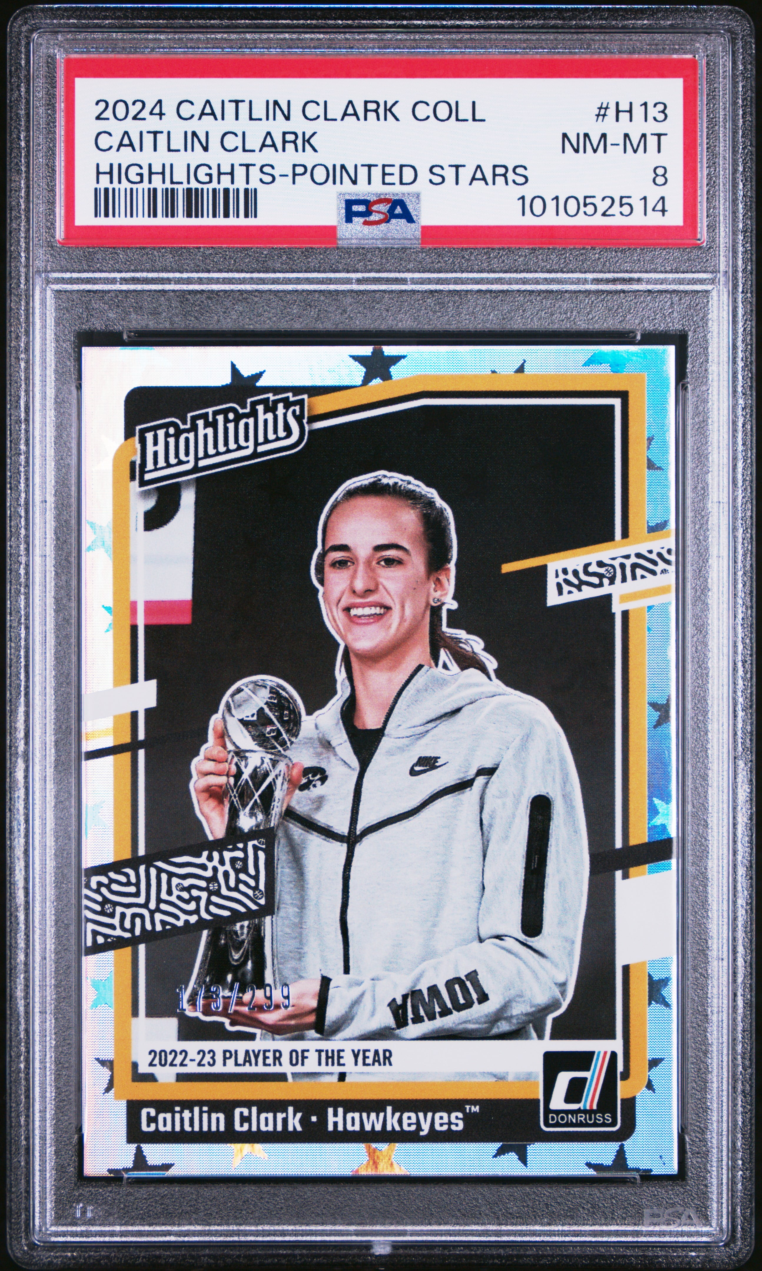 PSA 8 Caitlin Clark 2024 Panini #H13 Stars 173/299 Rookie Card - Walmart.com