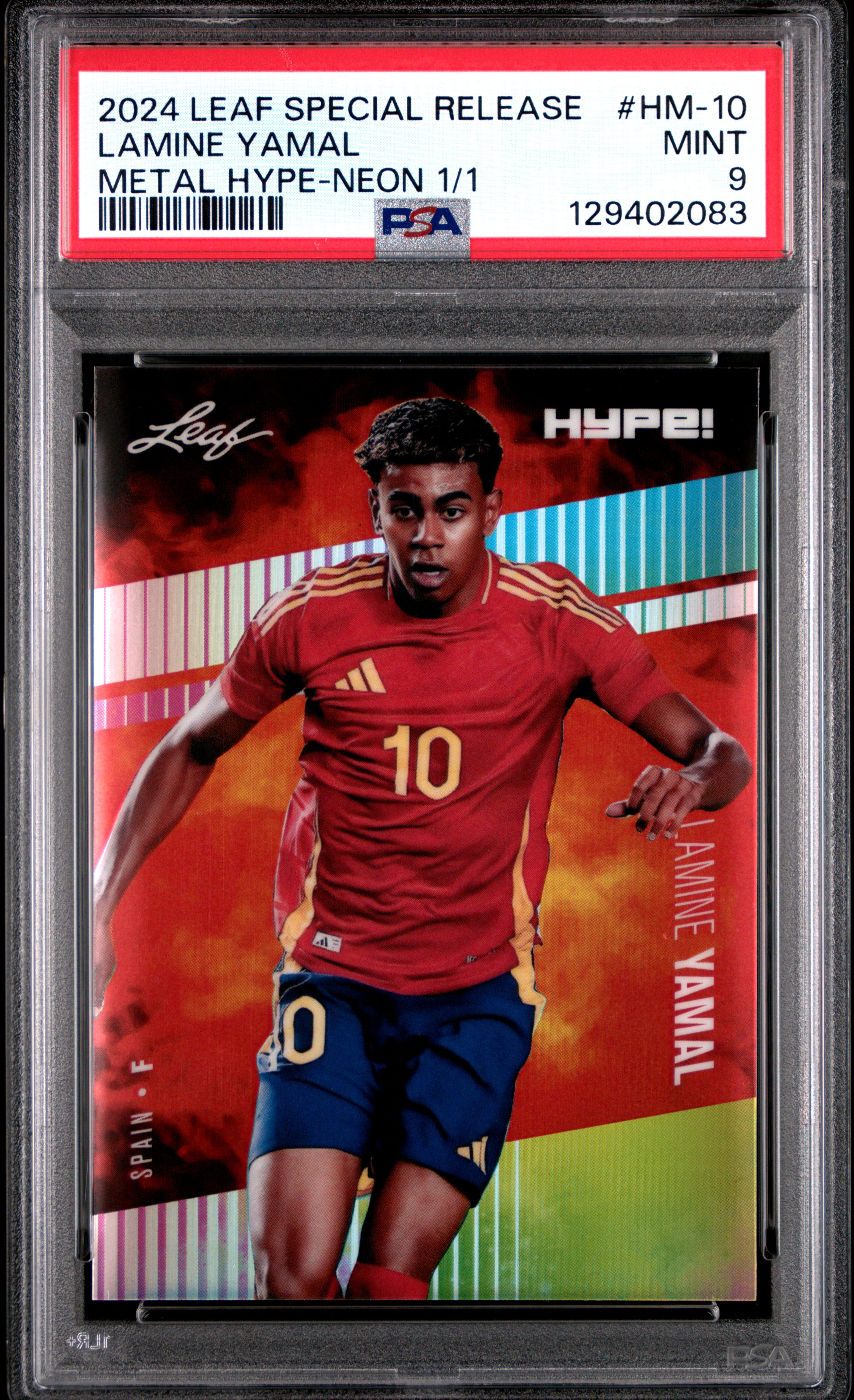 PSA 9 Lamine Yamal 2024 Leaf HYPE! Metal #HM-10 Neon 1/1 Rookie Card ...