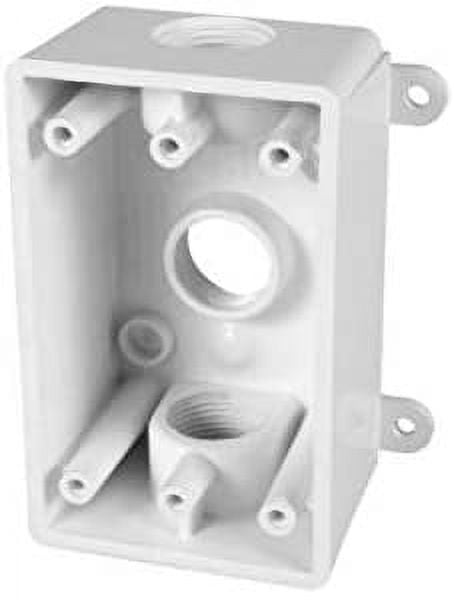 PSB37550WH White Finish Single-Gang Weatherproof Box Three Threaded ...