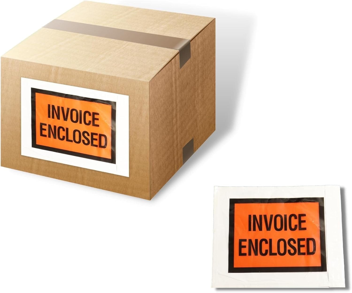PSBM Invoice Enclosed Envelopes 4.5" x 5.5" Clear/Orange Self-adhesive ...
