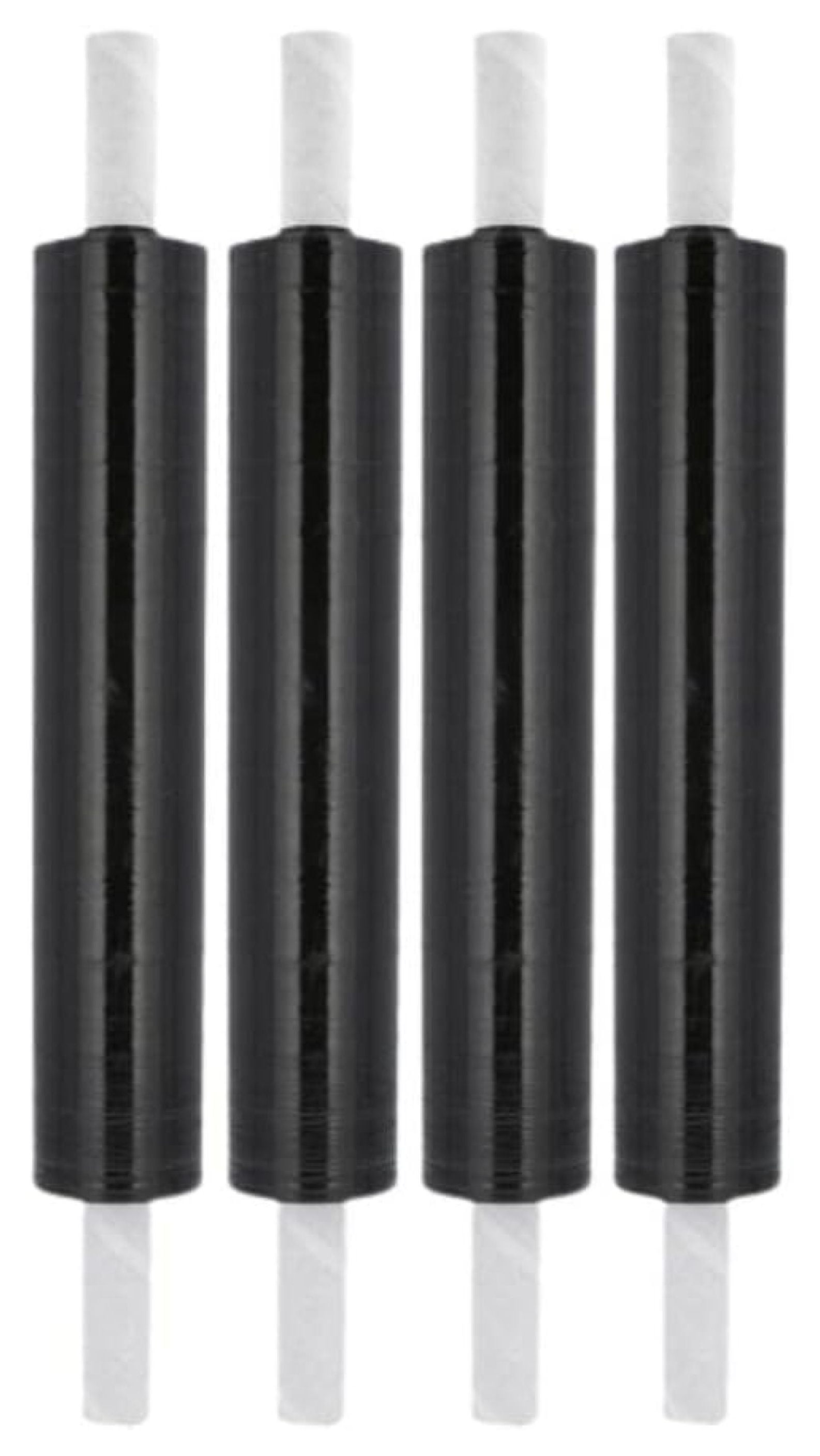 PSBM Black Stretch Wrap with Extended Handles, 4 Pack, 30 Inch x 1000 Feet, 80 Gauge, Plastic ...