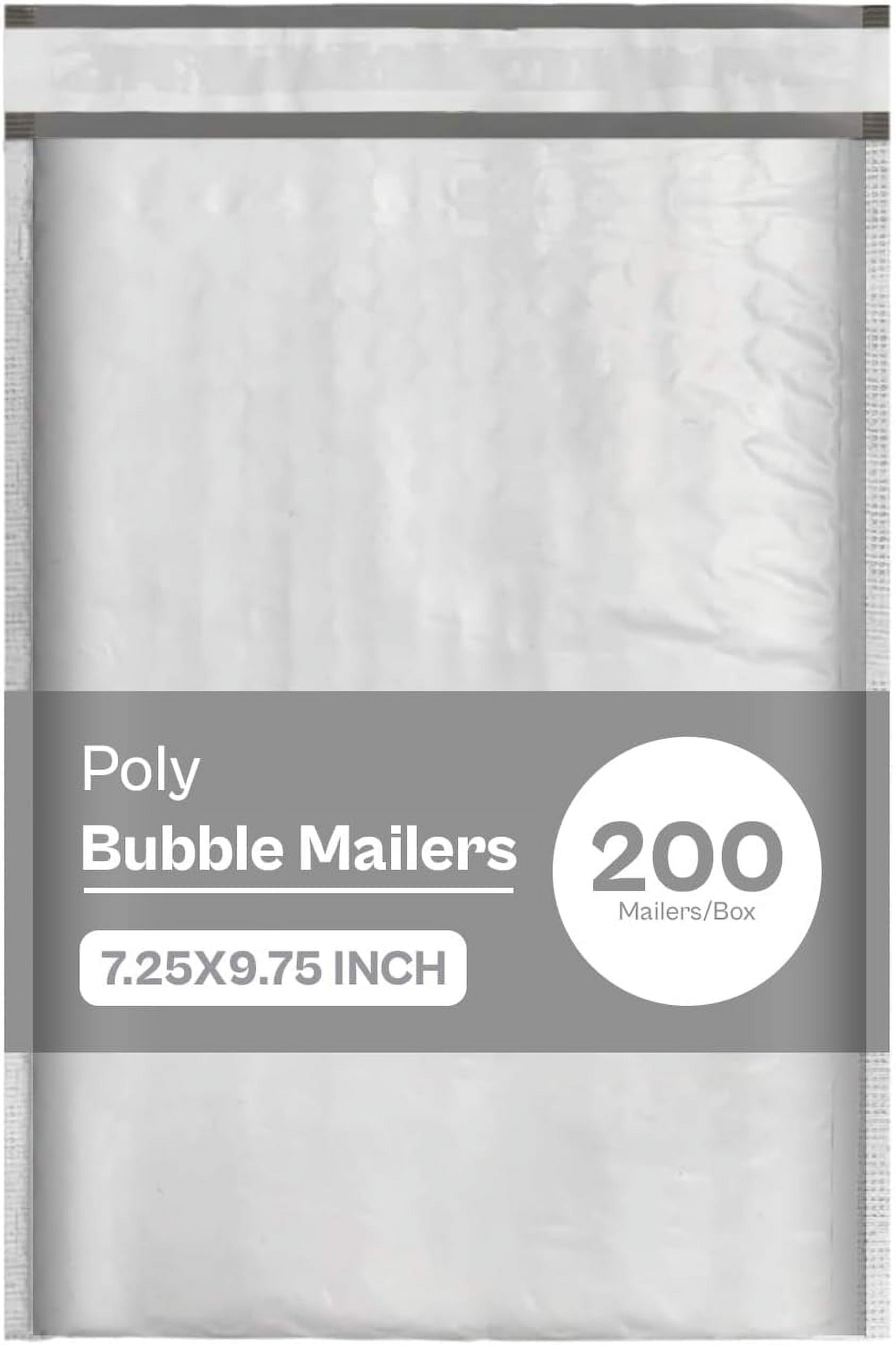 PSBM Bubble Poly Mailers, 7.25x9.75 Inch, 200 Pack, Padded Shipping ...