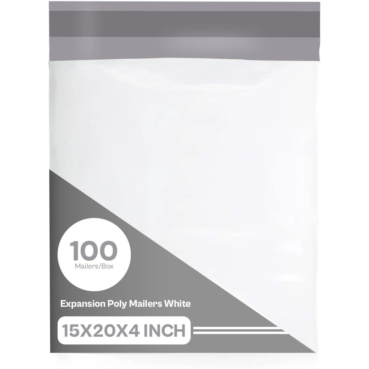 PSBM Expansion Poly Mailers, 15x20 Inch, 100 Pack, Expandable Gusseted ...